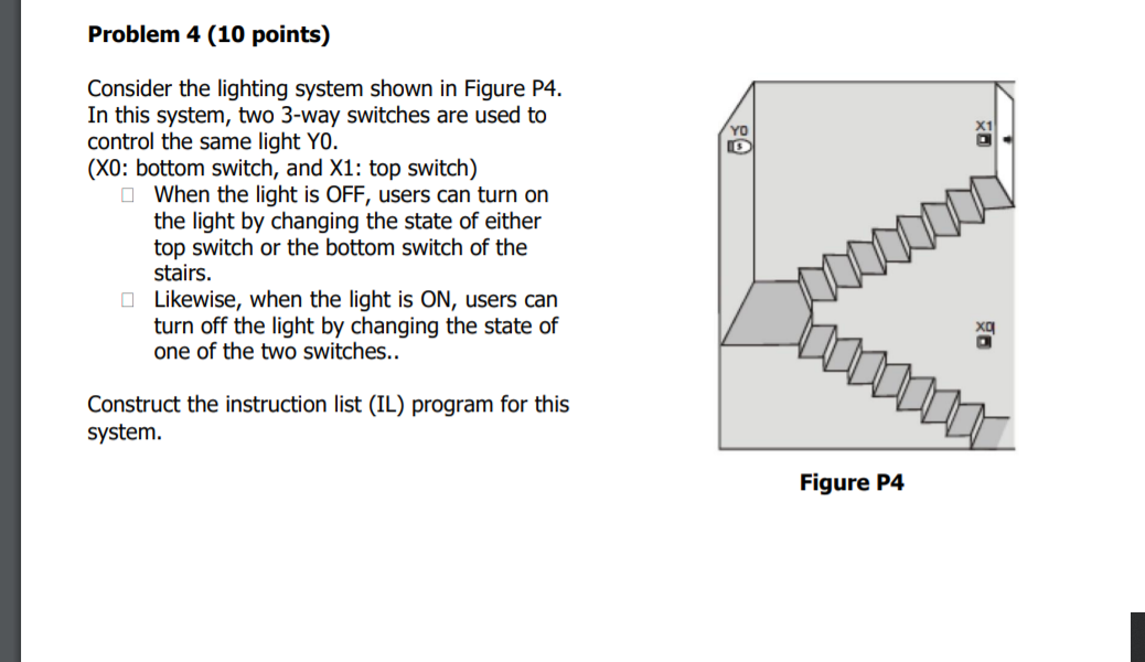 Solved Problem 4 (10 points) YO Consider the lighting system | Chegg.com