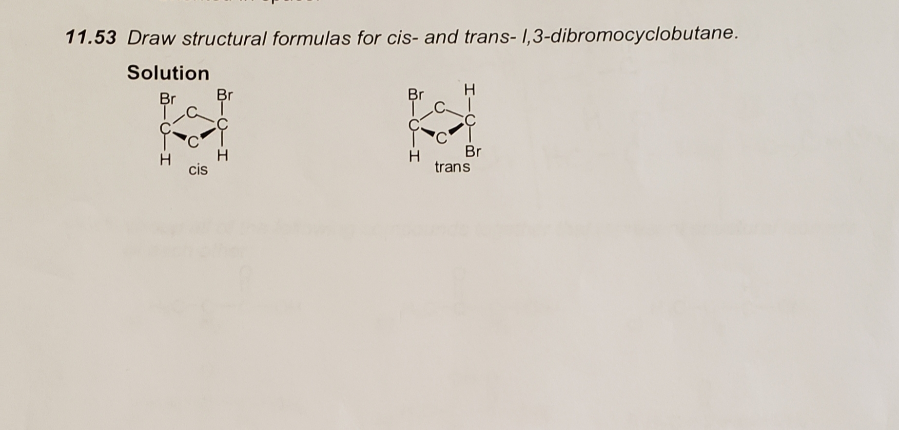 Solved 11.53 Draw structural formulas for cis- and trans- | Chegg.com