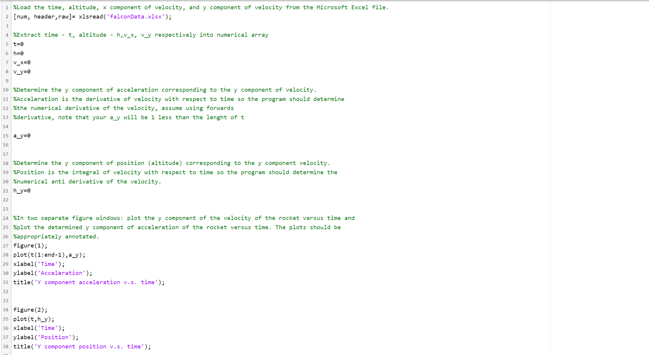 Solved The Microsoft Excel file falconData. xlsx contains | Chegg.com