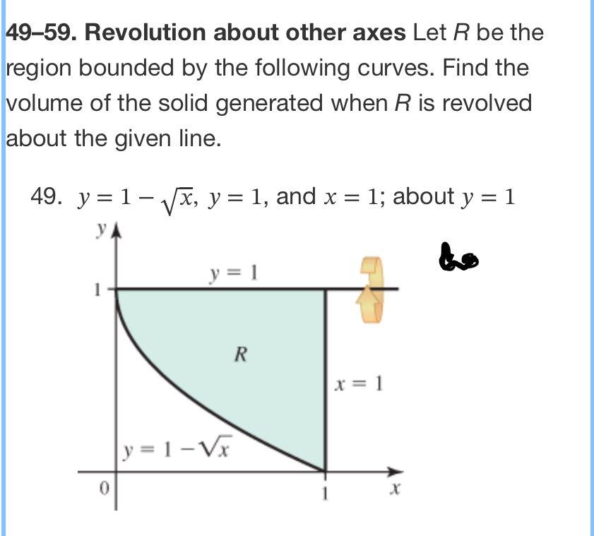 Solved 49-59. Revolution about other axes Let R be the | Chegg.com