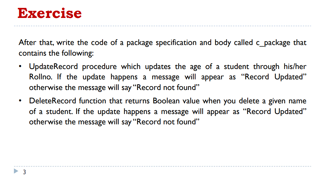 Solved Exercise Create STUDENT table and insert some rows as | Chegg.com