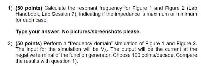 Solved 1) (50 points) Calculate the resonant frequency for | Chegg.com