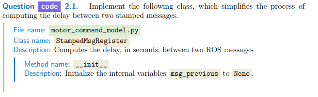 Solved Question code 2.1. Implement the following class, | Chegg.com