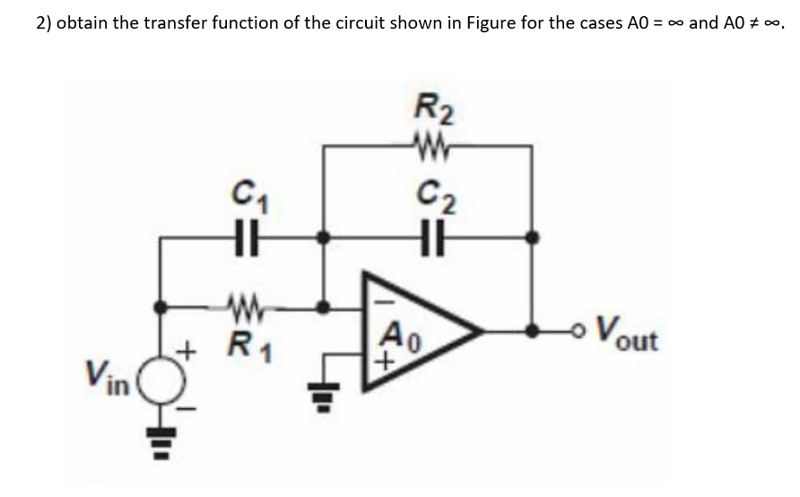 Solved 2) obtain the transfer function of the circuit shown | Chegg.com