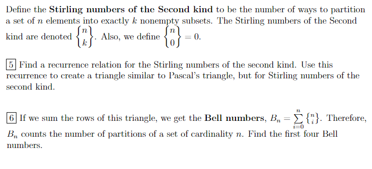 Solved Define the Stirling numbers of the Second kind to be | Chegg.com