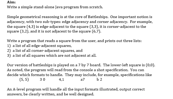 Solved Aim: Write a simple stand-alone Java program from | Chegg.com