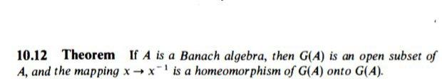 Solved 10.12 Theorem If A is a Banach algebra, then G(A) is | Chegg.com