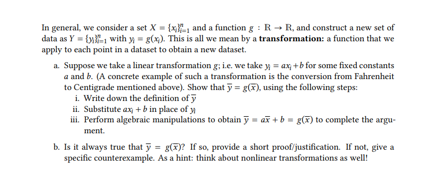 Solved In general, we consider a set X={xi}i=1n and a | Chegg.com