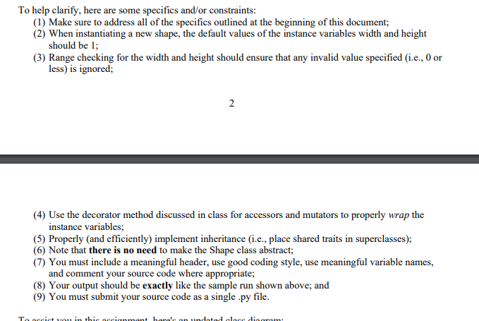 Solved In Python 3. Creating the shapes listed below and | Chegg.com
