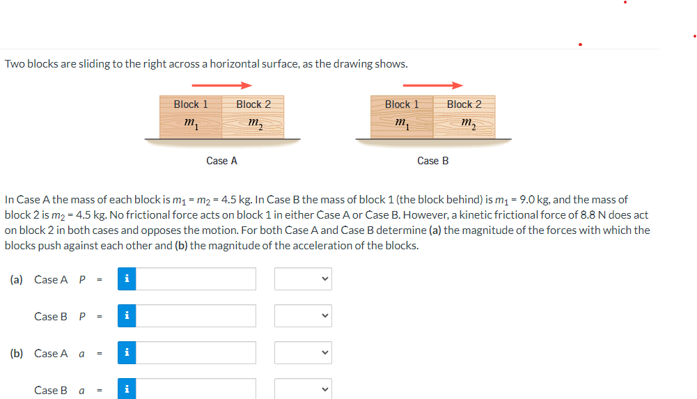 Solved Two blocks are sliding to the right across a | Chegg.com