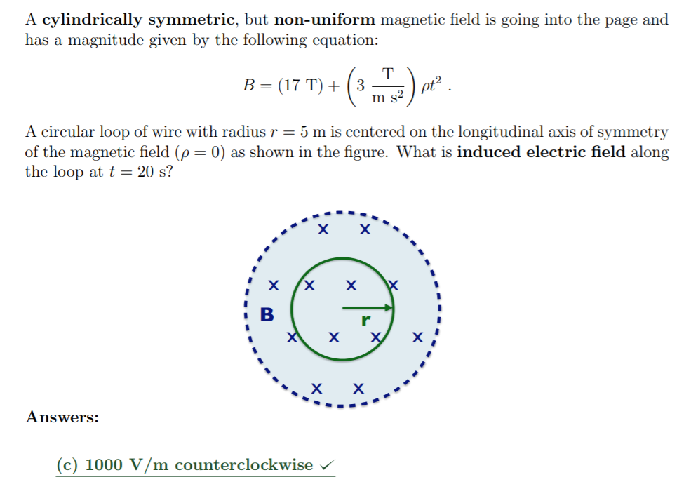 Solved A Cylindrically Symmetric But Non Uniform Magnetic