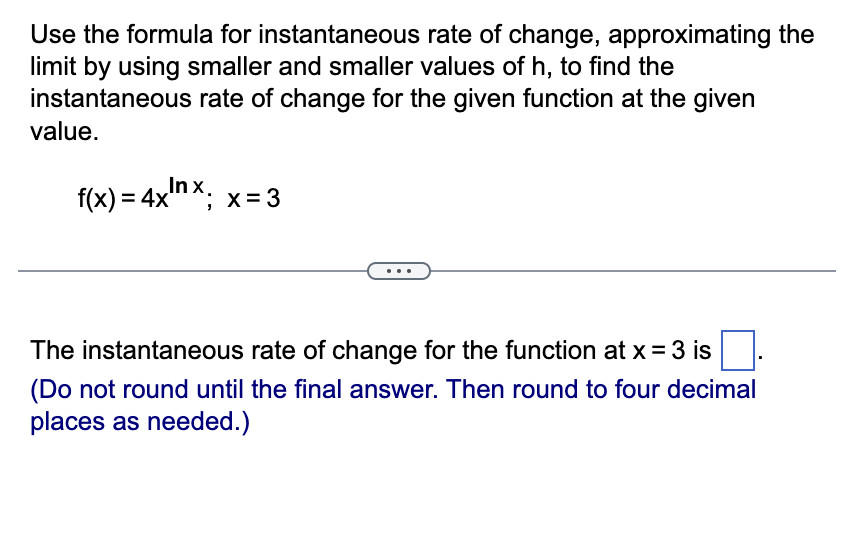 Solved Use the formula for instantaneous rate of change, | Chegg.com