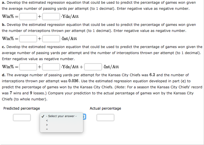Solved a. Develop the estimated regression equation that | Chegg.com