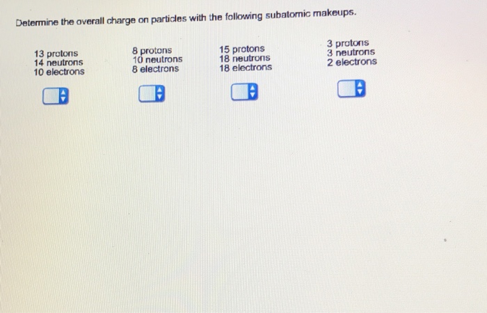 Solved Determine the overall charge on particles with the | Chegg.com
