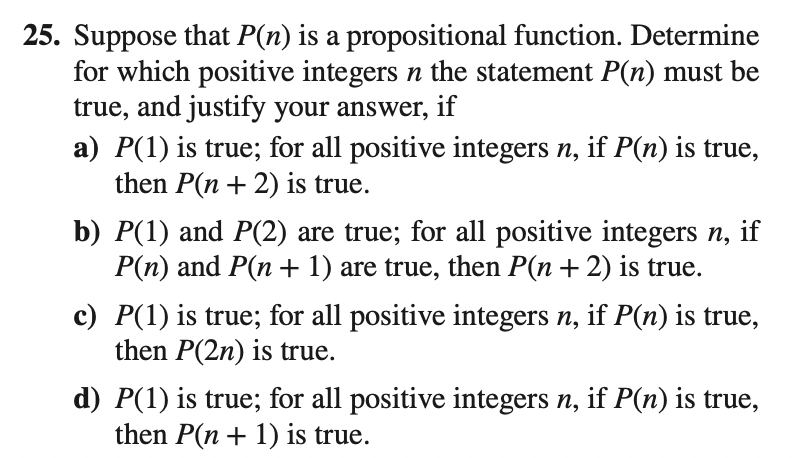 Solved 25. Suppose that P(n) is a propositional function. | Chegg.com