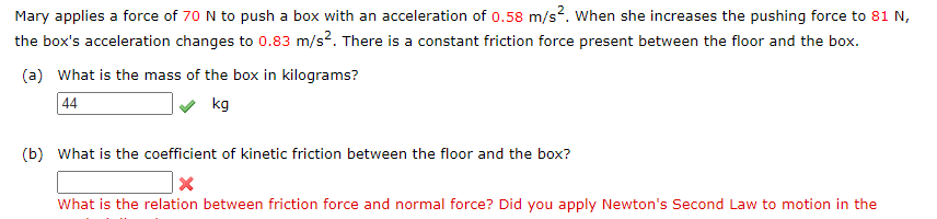 Solved Mary applies a force of 70 N to push a box with an | Chegg.com