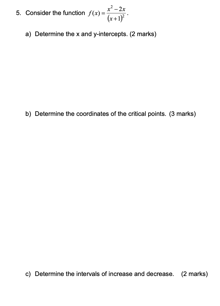 Solved Need help with the grade 12 (unit 3 - curve sketching | Chegg.com