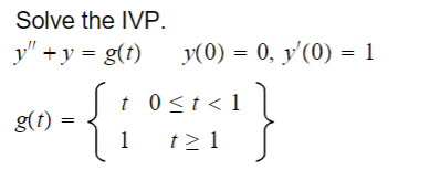 Solved Solve the IVP. laplace transform | Chegg.com