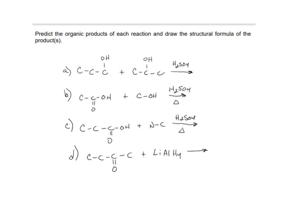 Solved 1. Predict the organic products of each reaction and | Chegg.com