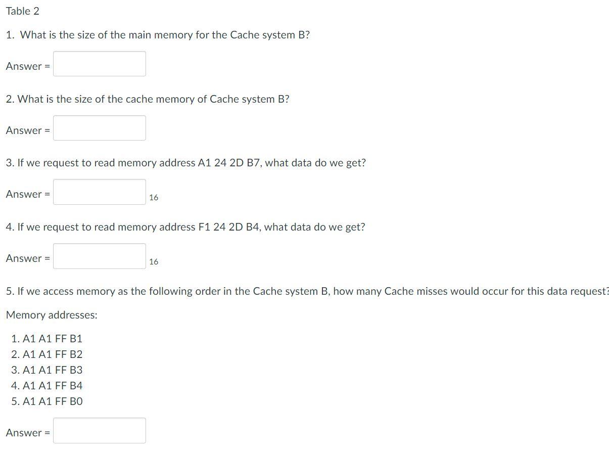 Solved Cache system B represents a 2-way set-associative | Chegg.com