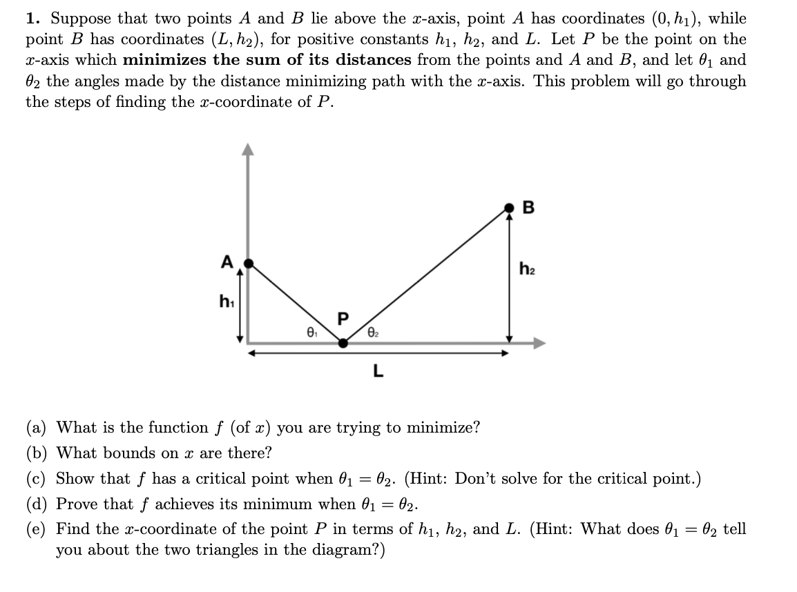 Solved 1. Suppose that two points A and B lie above the | Chegg.com