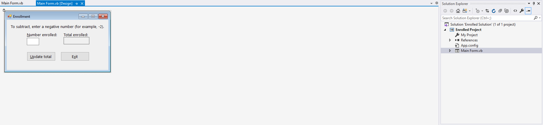 Solved Open the Enrolled Solution.sln file contained in | Chegg.com