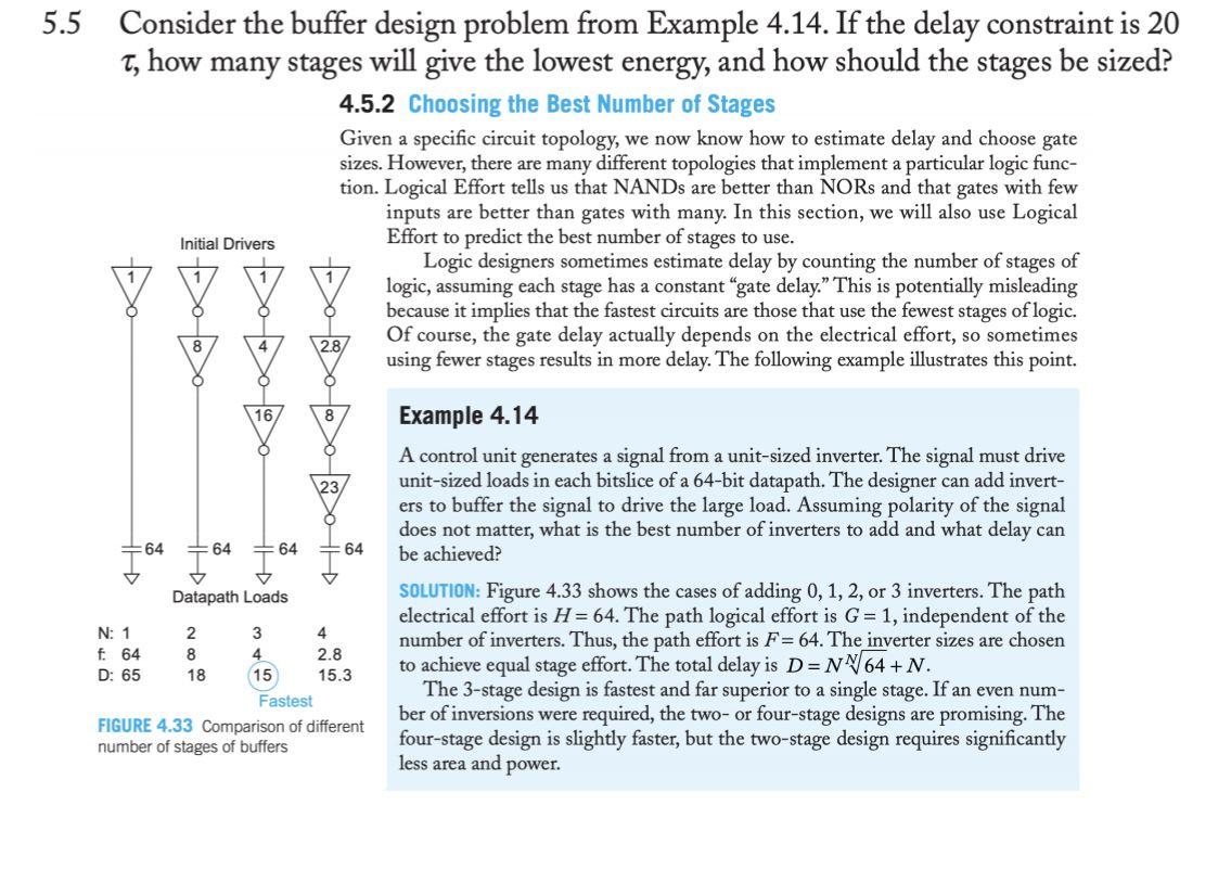 Solved 5.5 Consider the buffer design problem from Example | Chegg.com