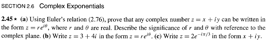 Solved SECTION 2.6 Complex Exponentials 2.45* (a) Using | Chegg.com