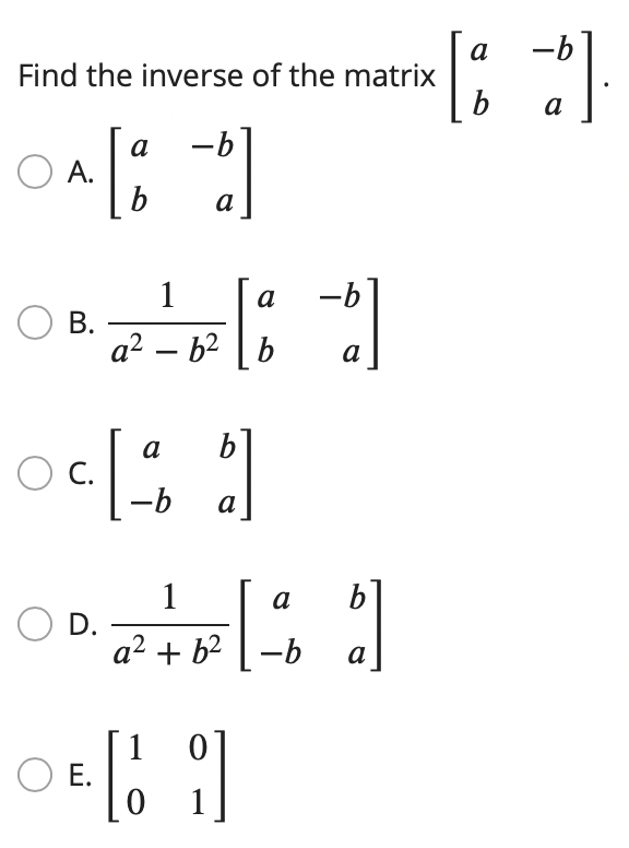 Solved Find the inverse of the matrix eri [3] On[] ORAL -] | Chegg.com