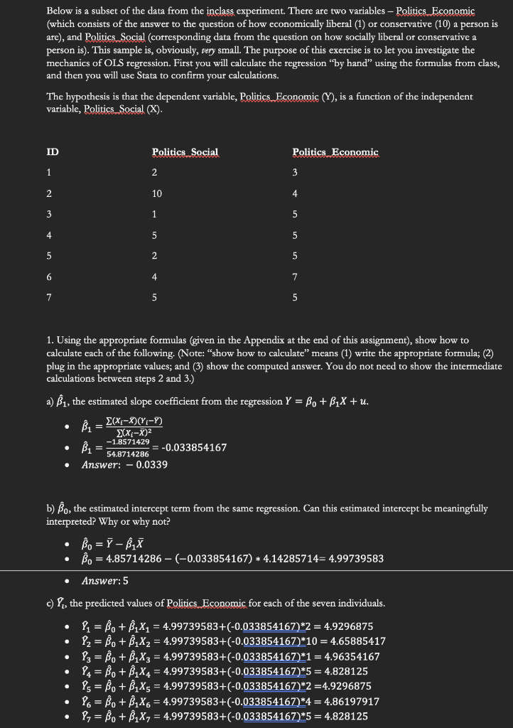 Solved Below is a subset of the data from the inclass | Chegg.com