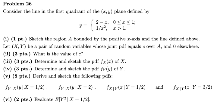 Solved Y { Problem 26 Consider the line in the first | Chegg.com