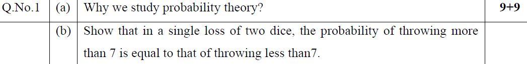 Solved Q.No.1 (a) Why we study probability theory? (b) Show | Chegg.com