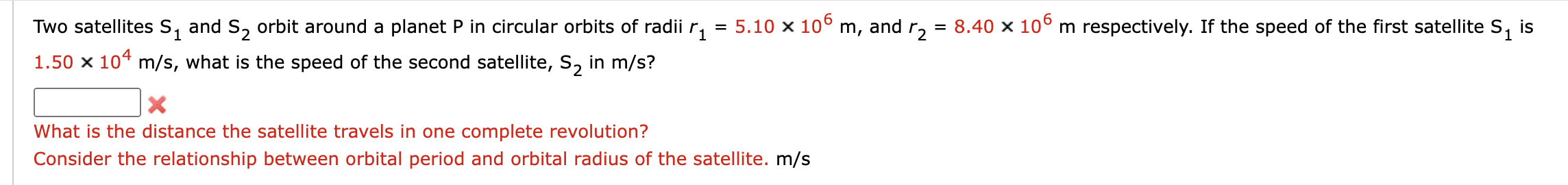 Solved Two satellites S1 and S2 orbit around a planet P in | Chegg.com