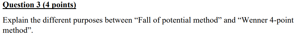 Solved Question 3 (4 points) Explain the different purposes | Chegg.com