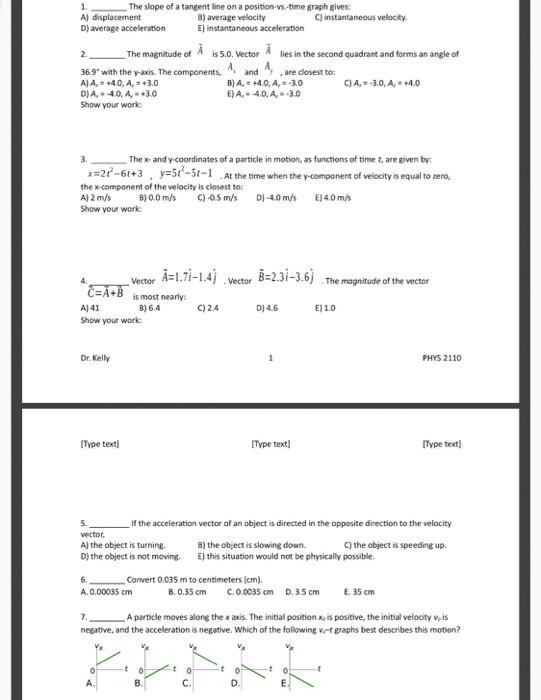 Solved The slope of a tangent line on a position-vs.-time | Chegg.com