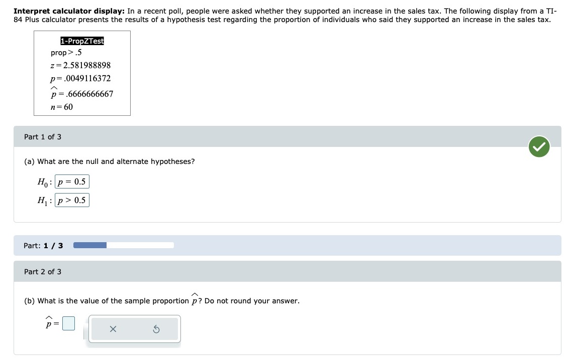 Solved Interpret calculator display: In a recent poll, | Chegg.com
