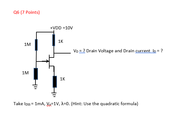 Solved Q6 (7 Points) Take Ioss =1 mA, VR=1 V,λ=0. (Hint: Use | Chegg.com