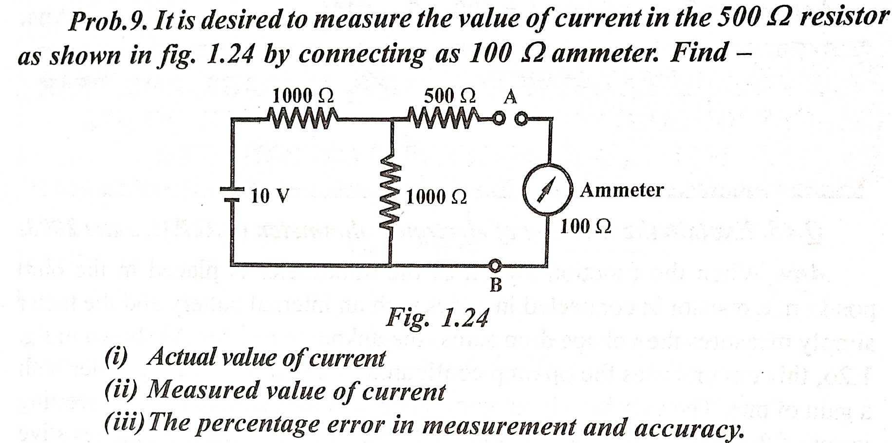 Solved Prob.9. It is desired to measure the value of current | Chegg.com