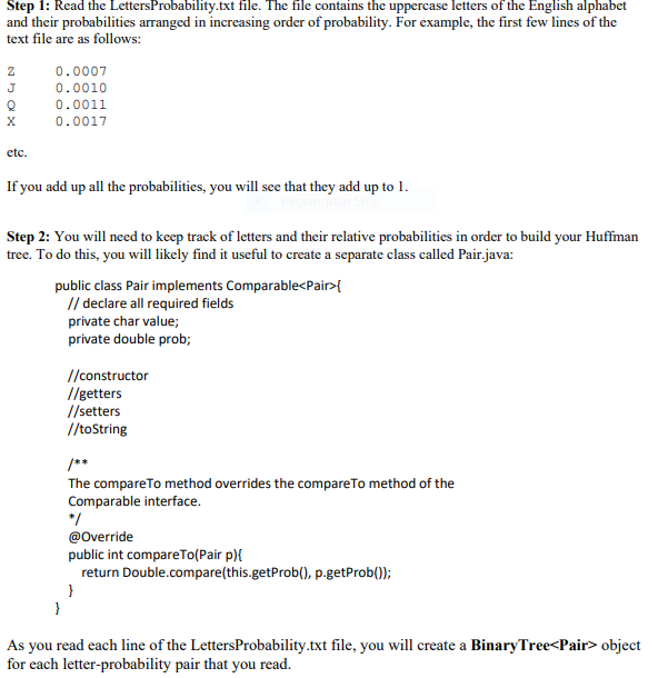Solved This assignment in on the Huffman coding algorithm | Chegg.com