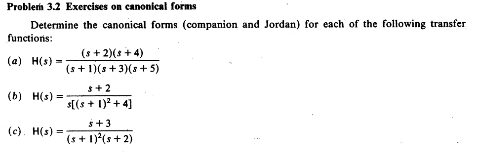 Solved Problem 3.2 Exercises on canonical forms Determine | Chegg.com