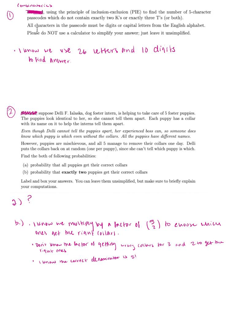 Solved Combinatorics using the principle of | Chegg.com