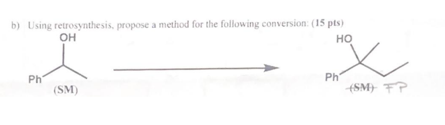 Solved b) Using retrosynthesis, propose a method for the | Chegg.com