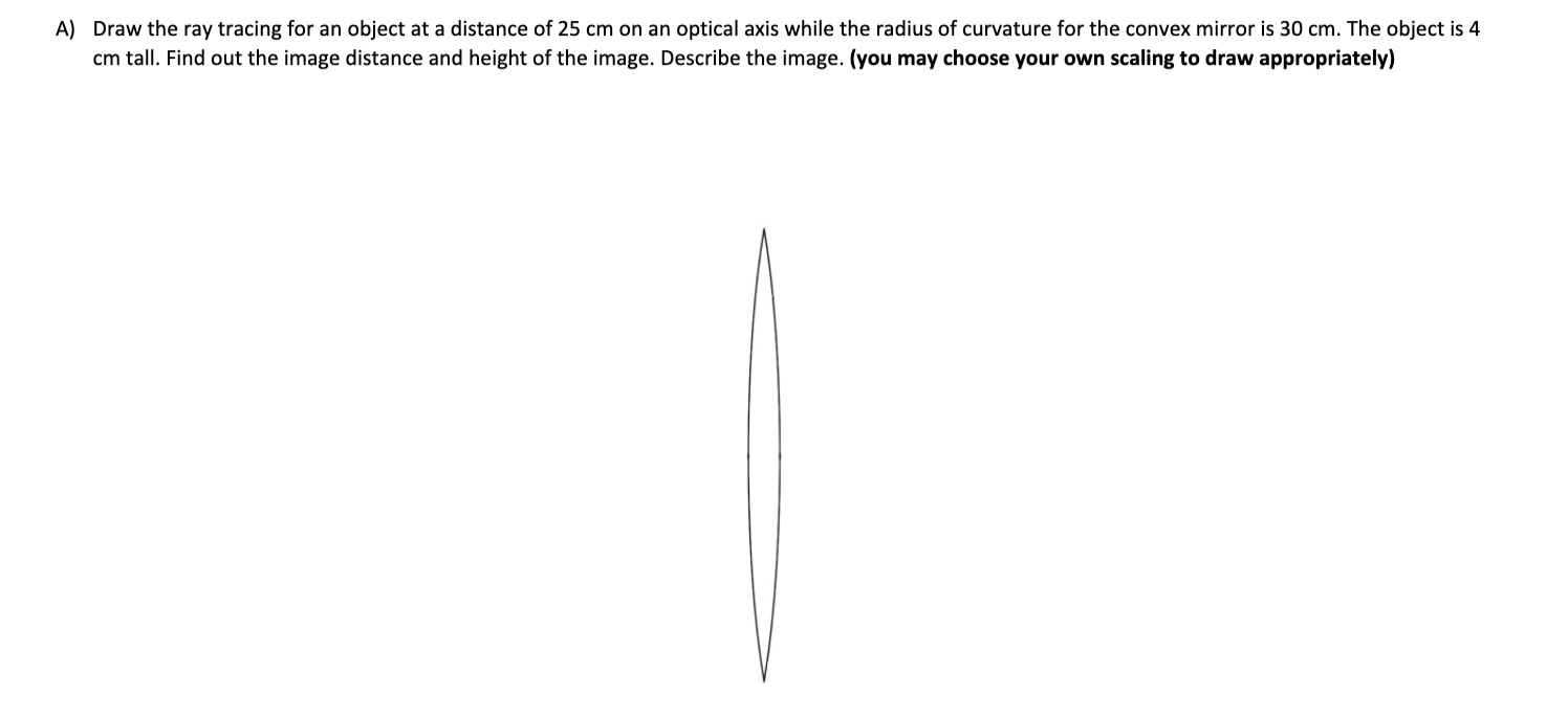 Solved A) Draw the ray tracing for an object at a distance | Chegg.com