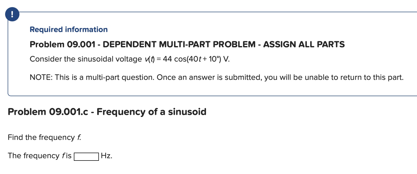Solved !Required informationProblem 09.001 - ﻿DEPENDENT | Chegg.com