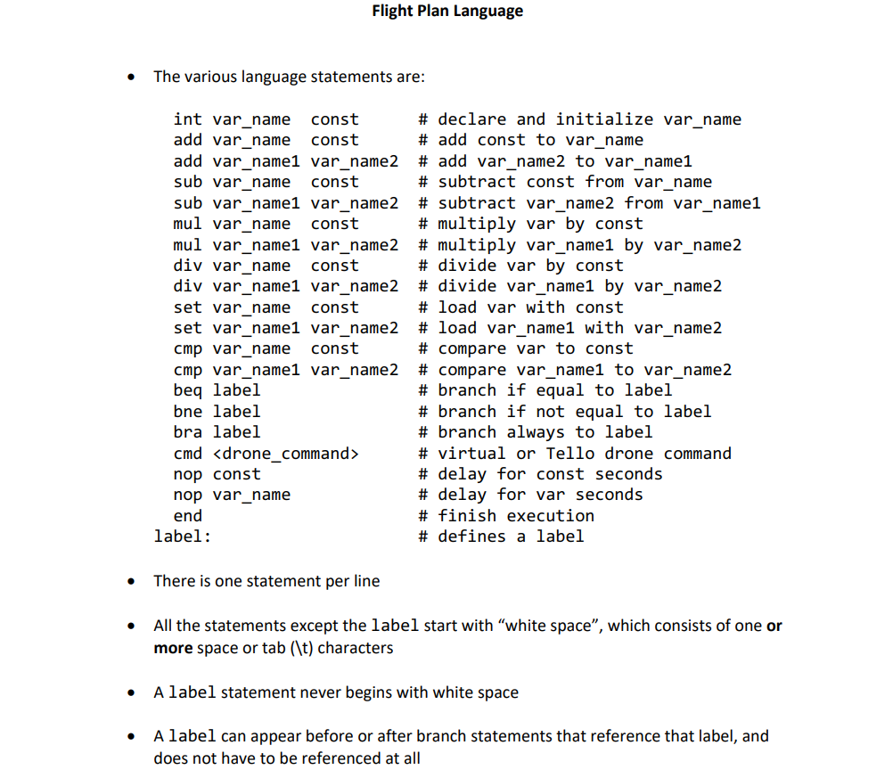 The flight plan language (FPL) is an assembly-like | Chegg.com