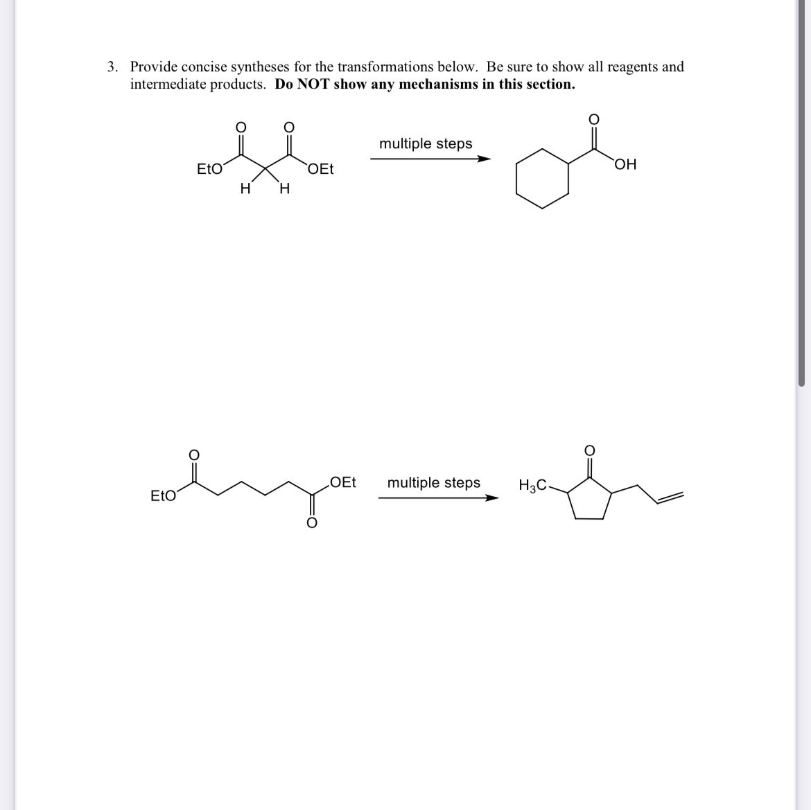 Solved 3. Provide concise syntheses for the transformations | Chegg.com