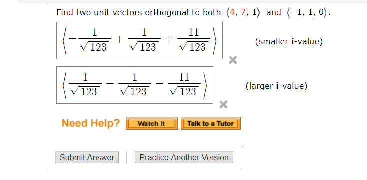 Solved Find two unit vectors orthogonal to both (4, 7, 1) | Chegg.com