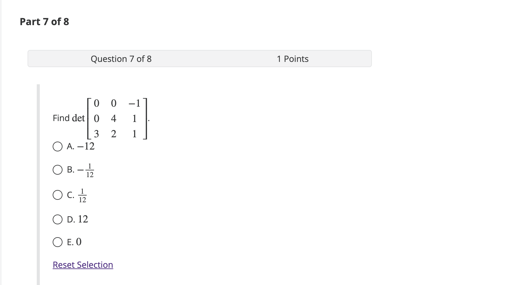 Solved Part 7 ﻿of 8Question 7 ﻿of 81 ﻿PointsFind | Chegg.com