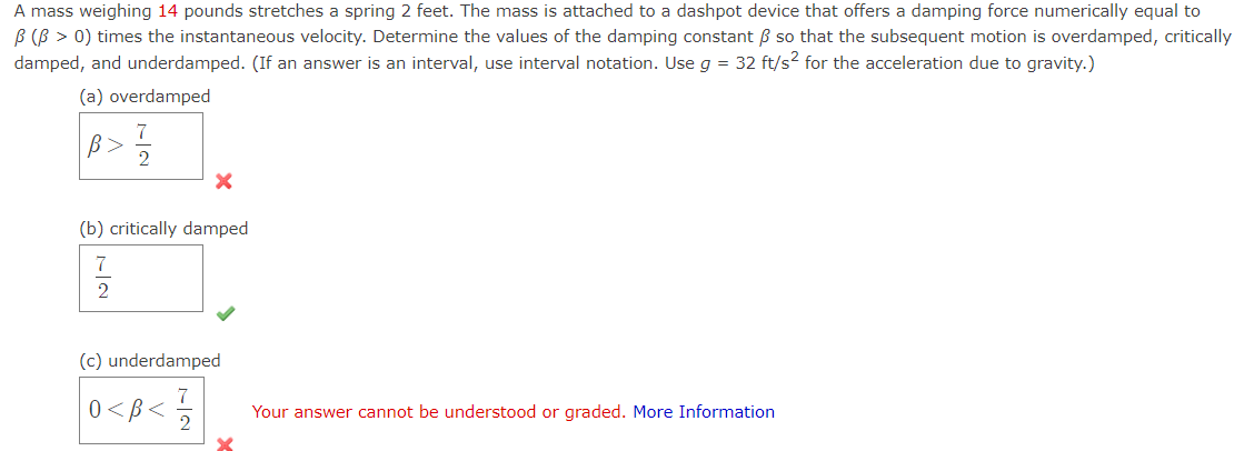 Solved A mass weighing 14 pounds stretches a spring 2 feet. | Chegg.com