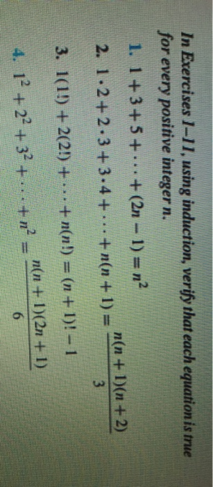 Solved In Exercises 1-11, using induction, verify that each | Chegg.com